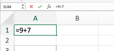 Addition and the SUM Function in Excel