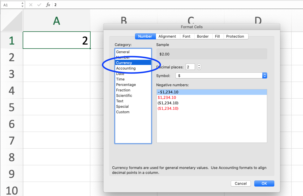 Format Numbers To Currency In Excel